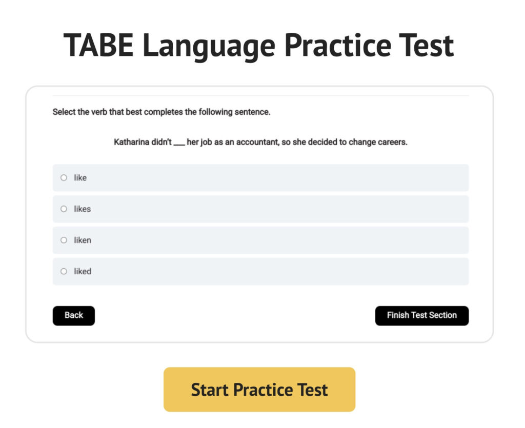 TABE Language Practice Test